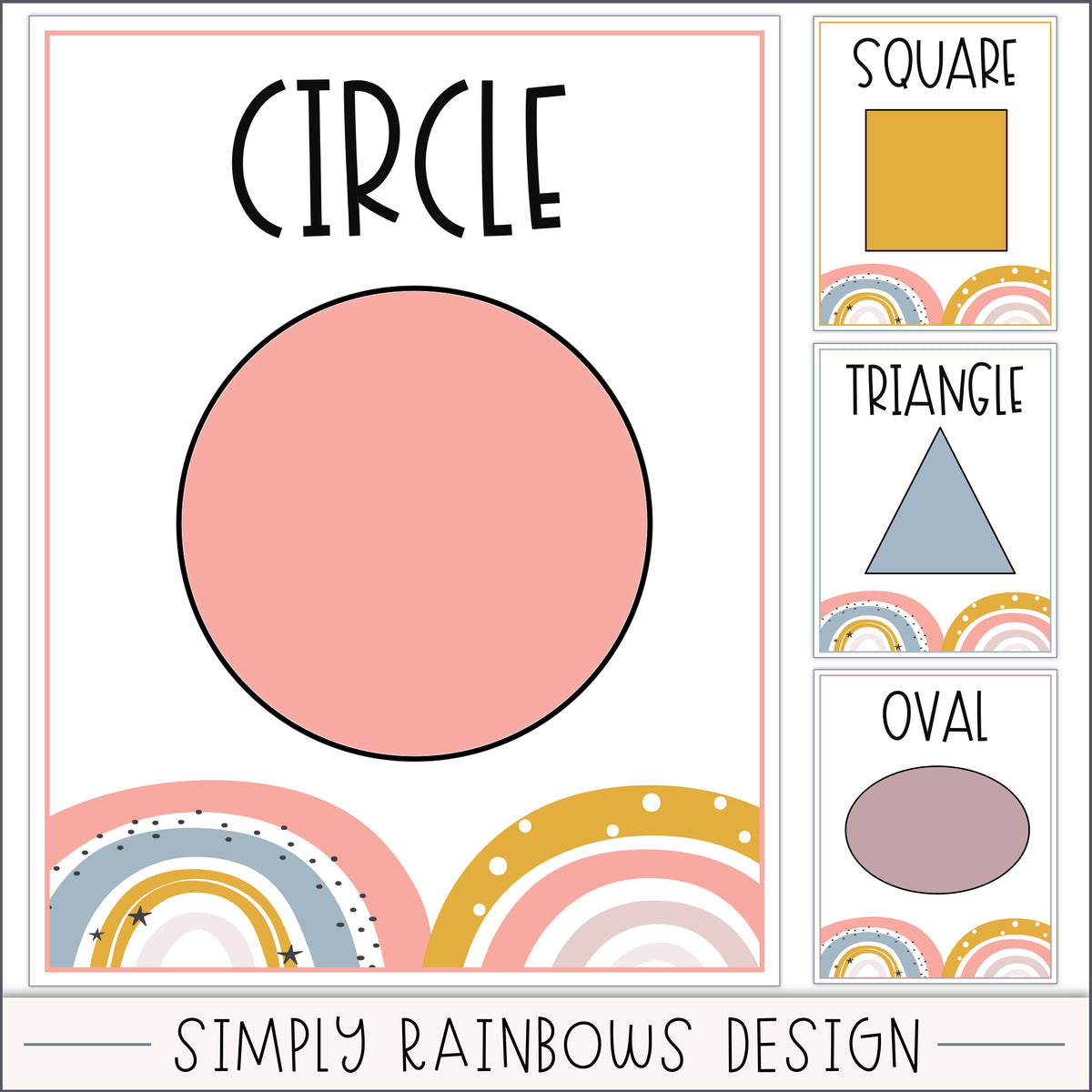 Boho Rainbow Shape Posters – Heart of the Class