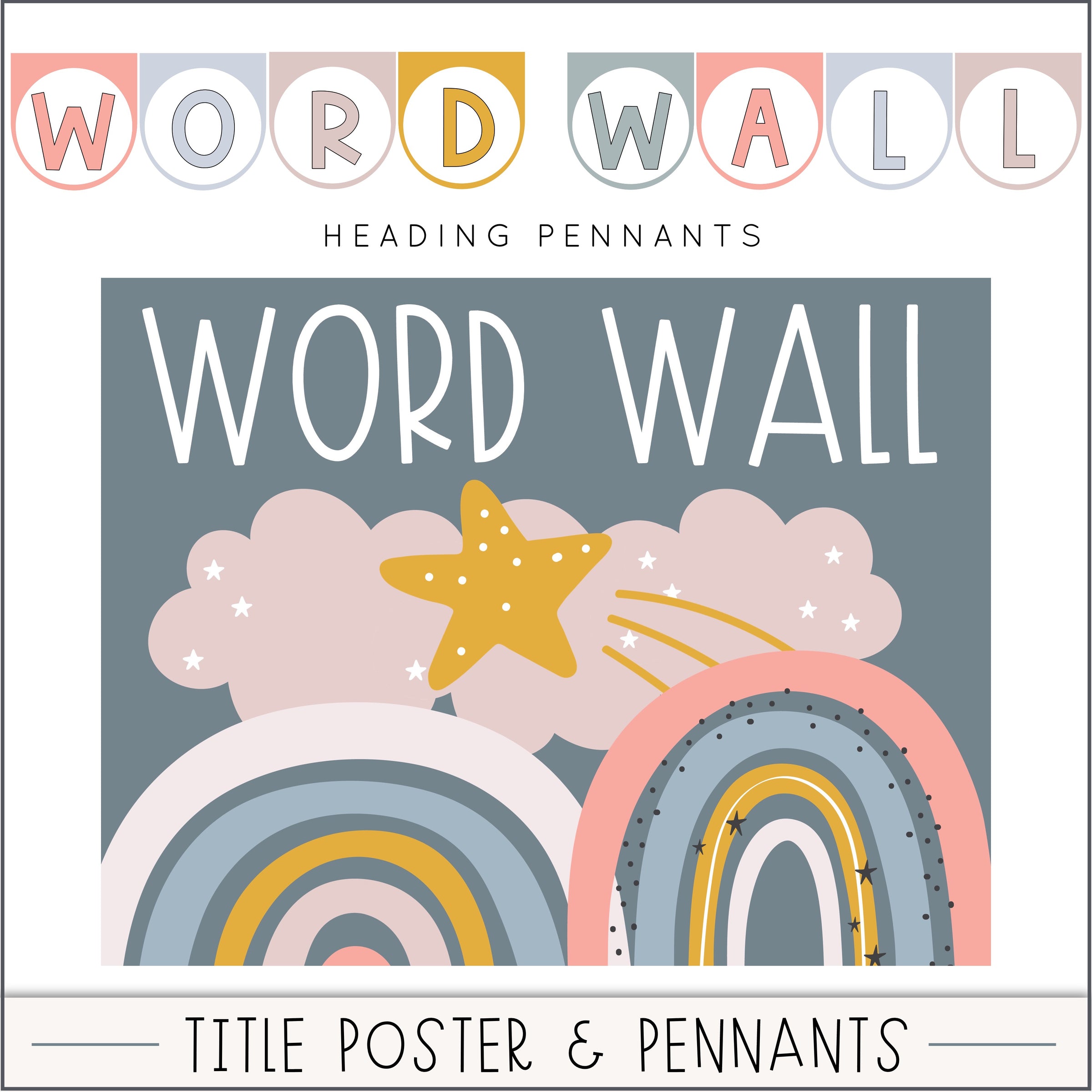 Boho Rainbow Classroom Word Wall – Heart of the Class