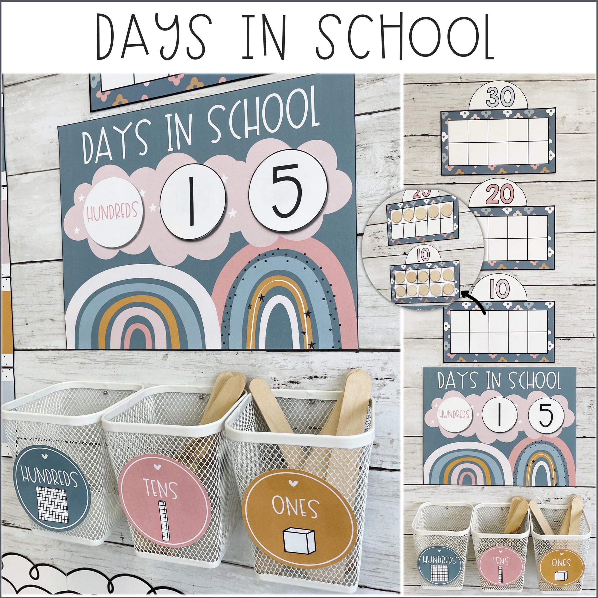 Boho Rainbow Classroom Calendar – Heart of the Class