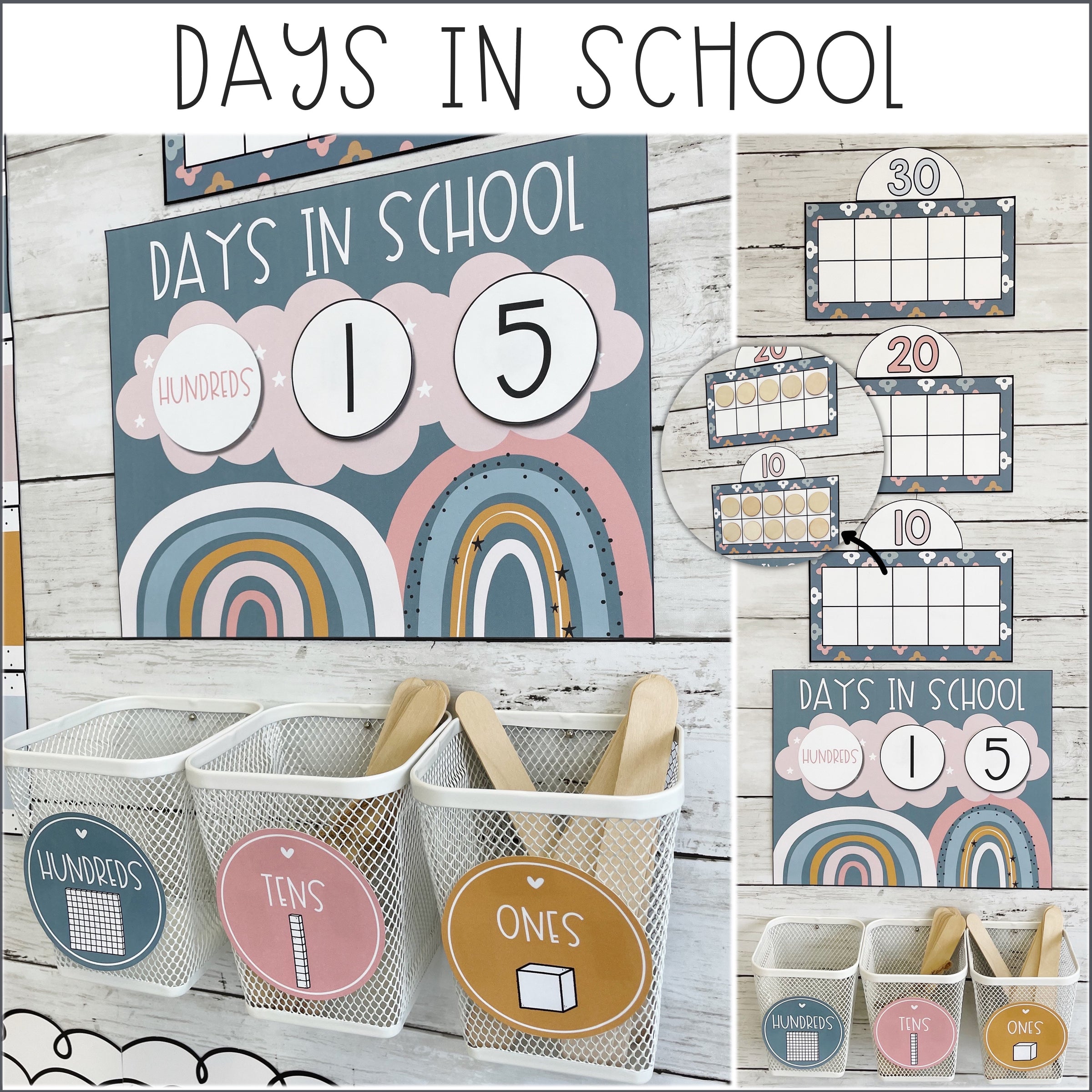 Boho Rainbow Classroom Calendar – Heart of the Class