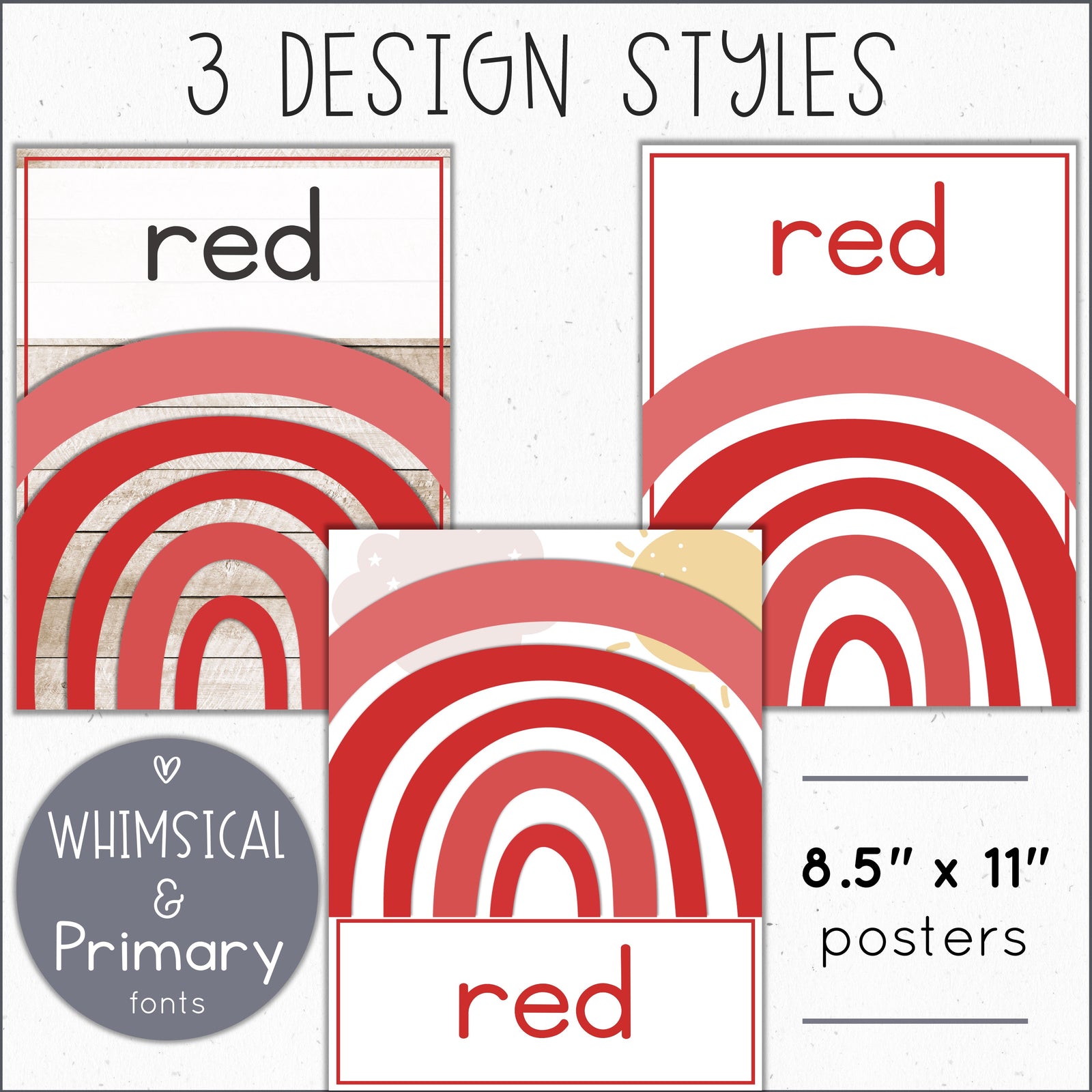 Boho Rainbow Color Posters – Heart of the Class