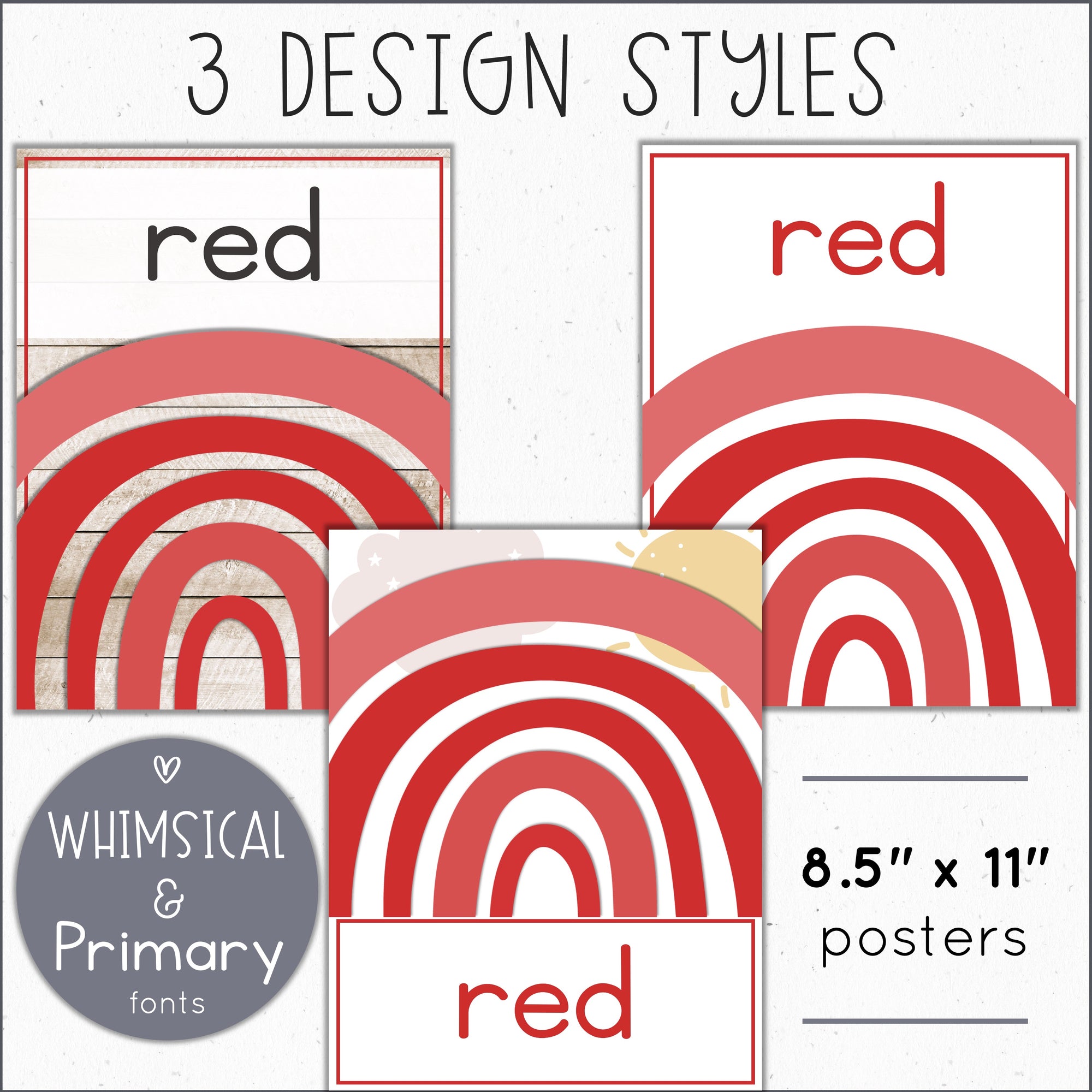 Boho Rainbow Color Posters – Heart of the Class