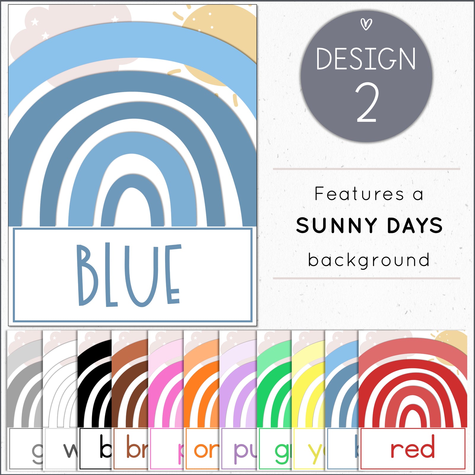 Boho Rainbow Color Posters – Heart of the Class