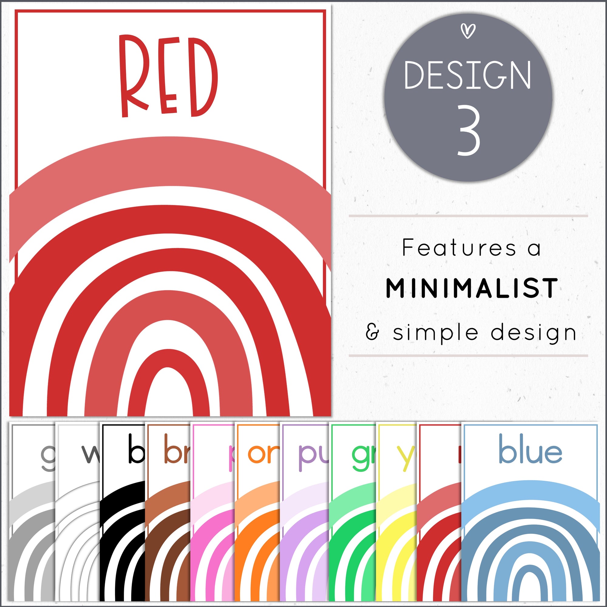 Boho Rainbow Color Posters – Heart of the Class