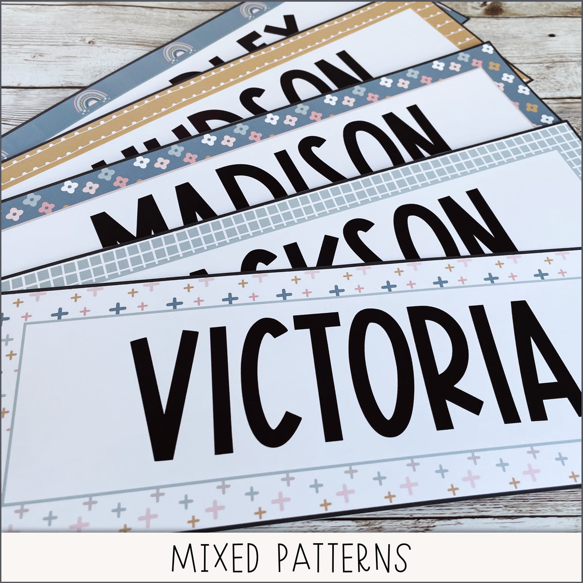 Boho Rainbow Desk Name Tags – Heart of the Class