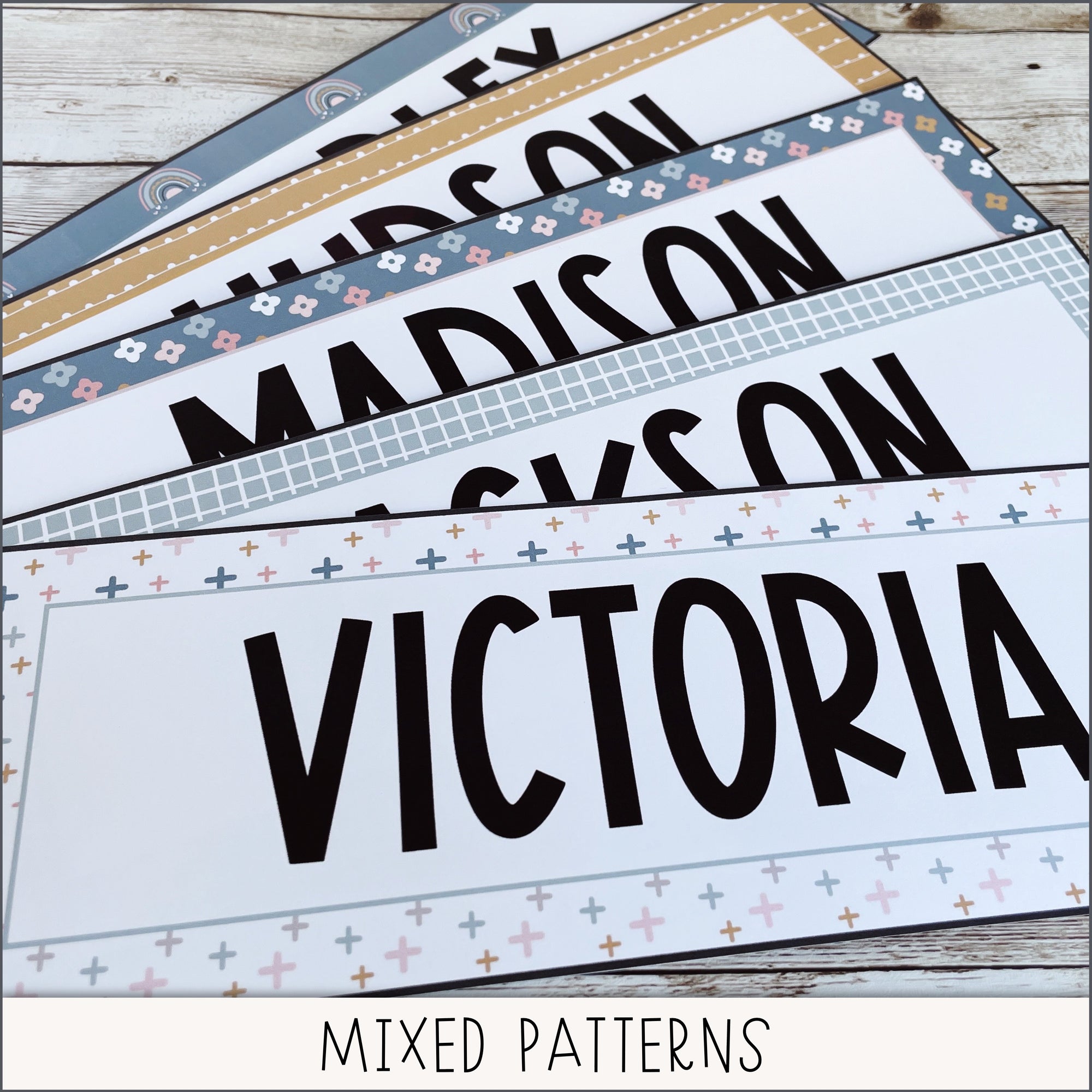 Boho Rainbow Desk Name Tags – Heart of the Class