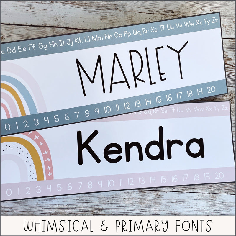 Boho Rainbow Desk Name Tags – Heart of the Class