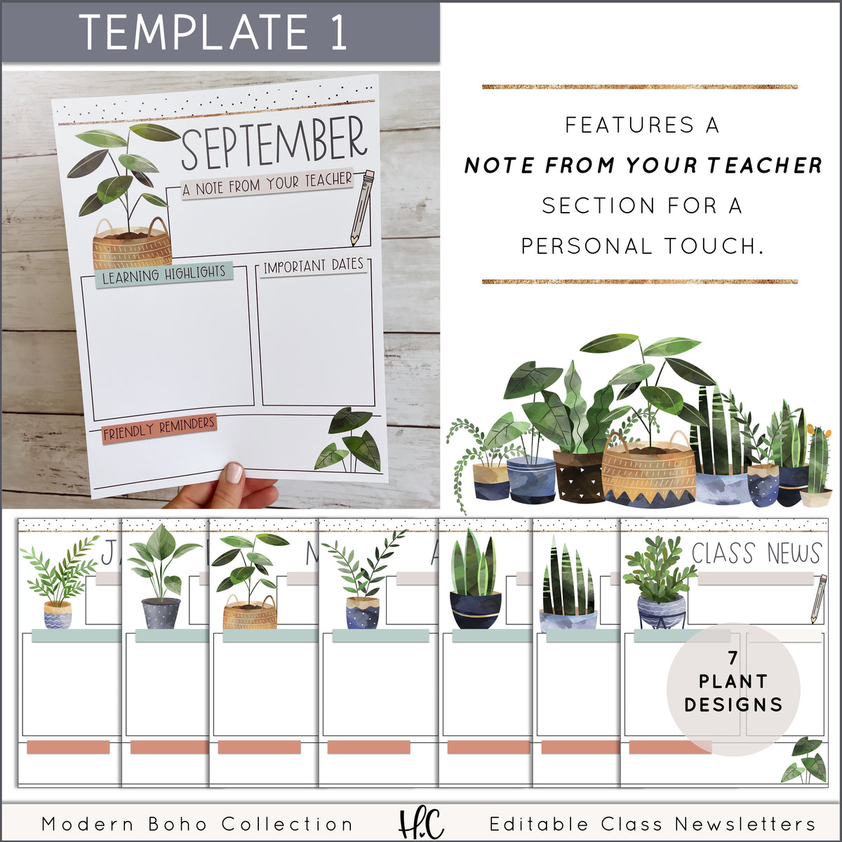 Modern Boho Classroom Newsletters – Heart of the Class