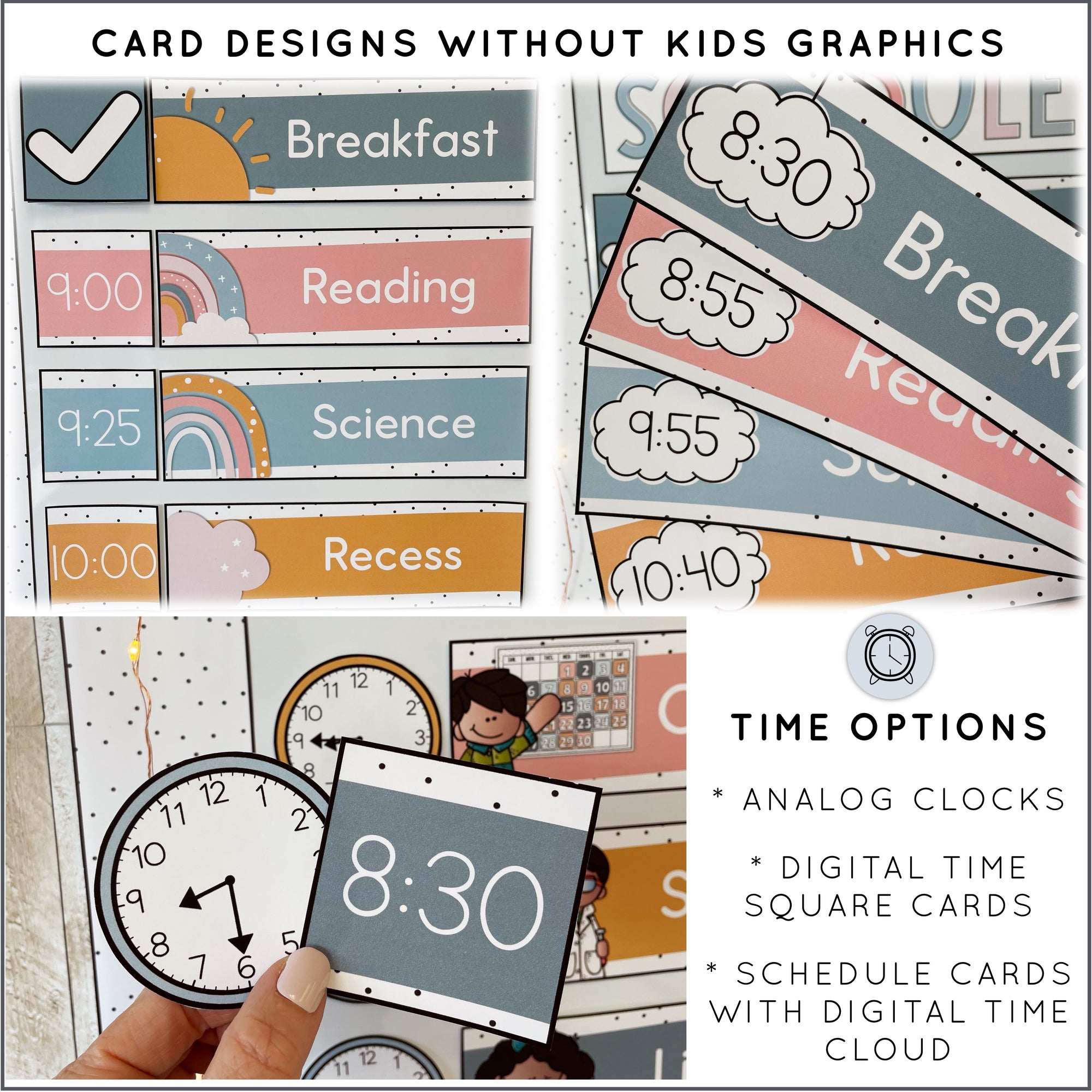 Boho Rainbow Classroom Schedule Cards – Heart of the Class