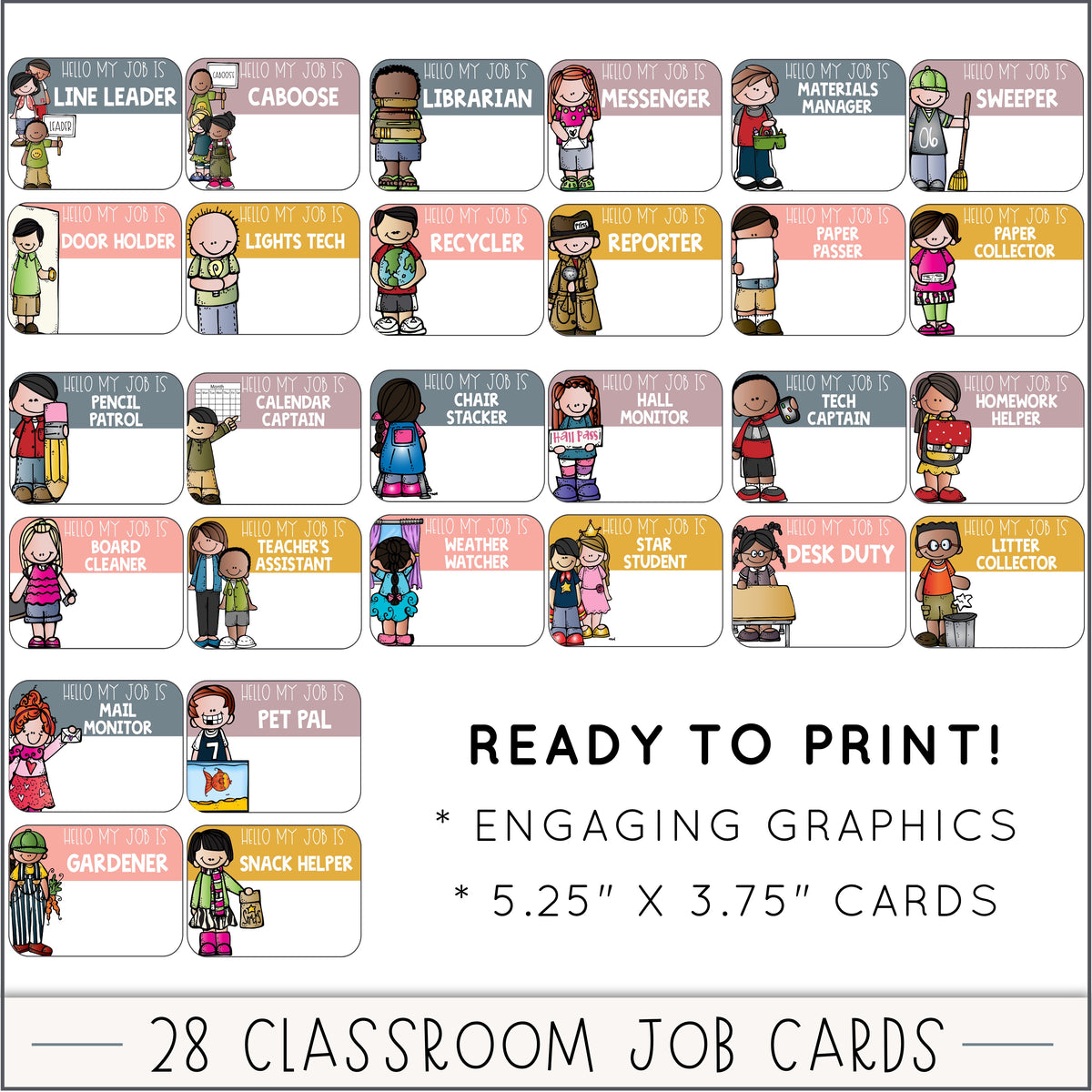 Boho Rainbow Classroom Jobs – Heart of the Class