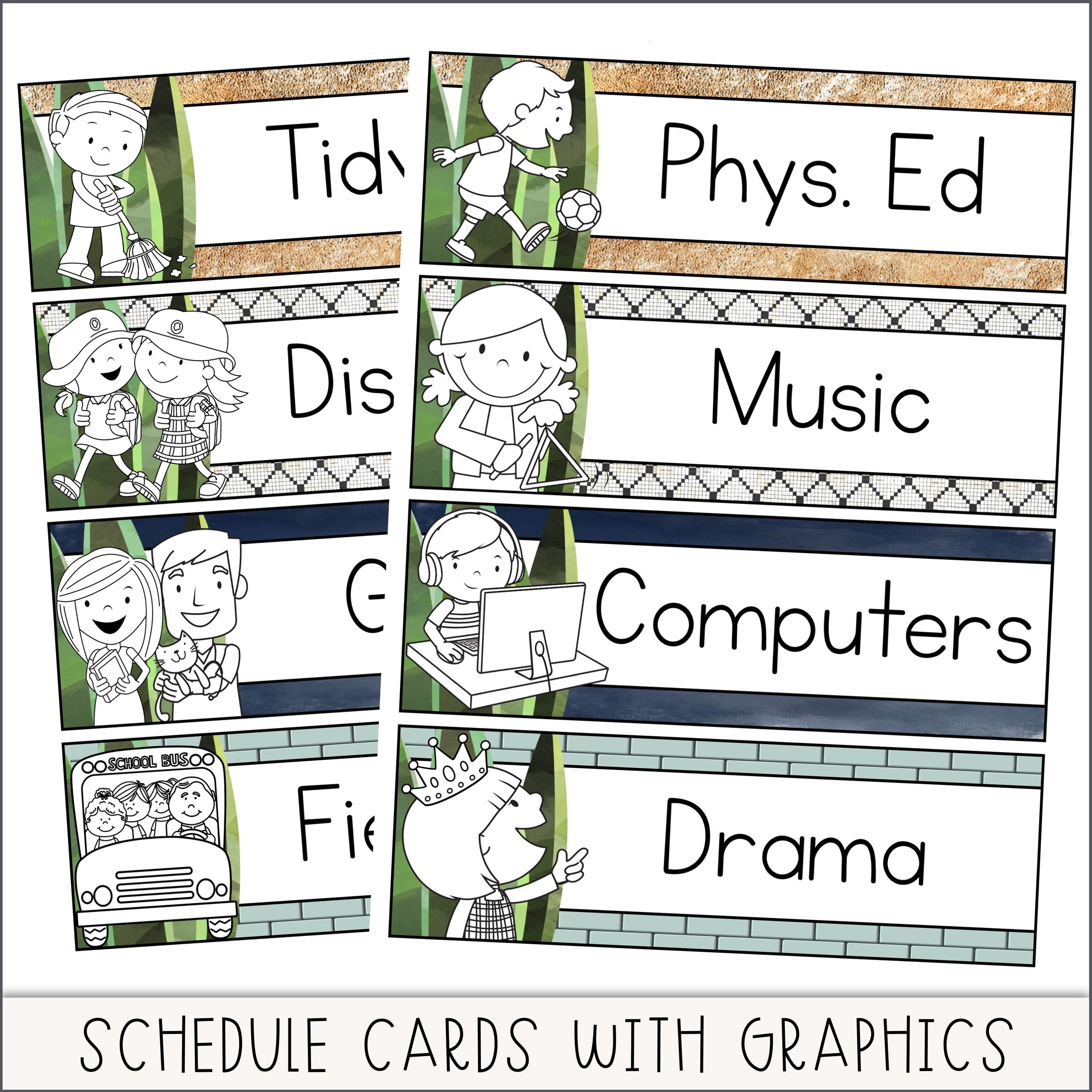 Modern Boho Schedule Cards – Heart of the Class