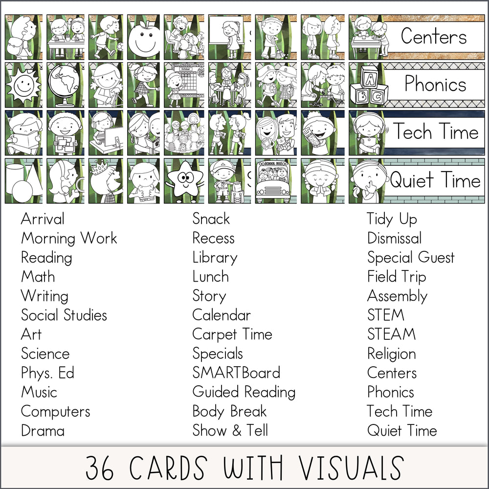 Modern Boho Schedule Cards – Heart of the Class