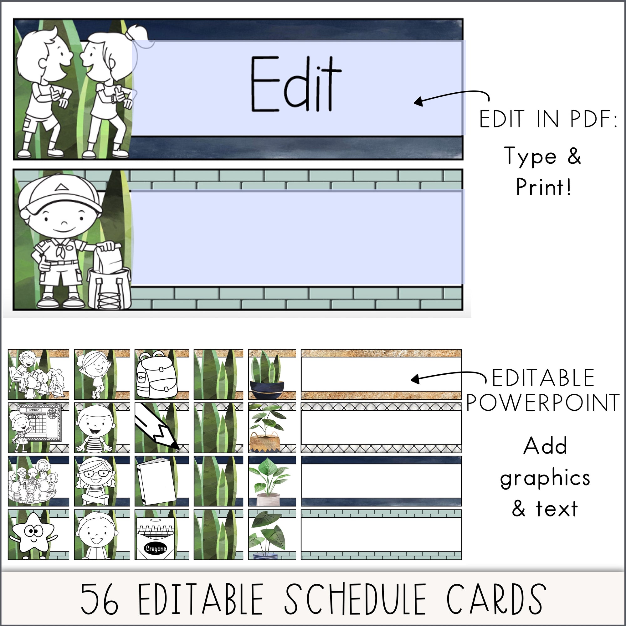 Modern Boho Schedule Cards – Heart of the Class