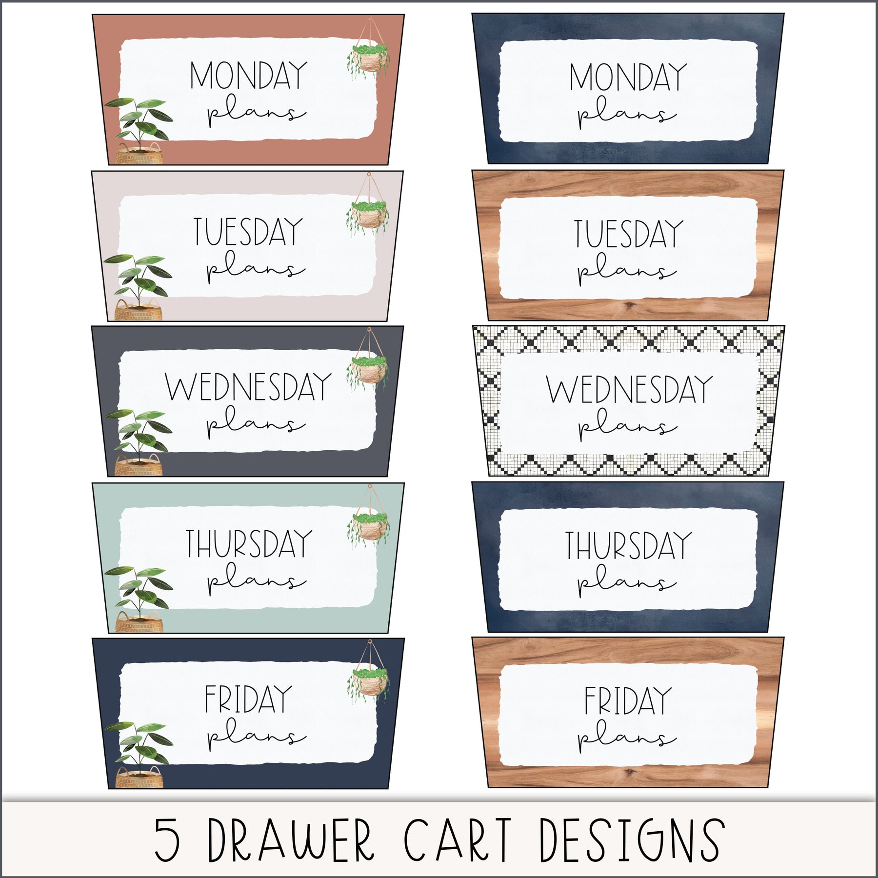 Modern Boho Rolling Cart Labels – Heart of the Class