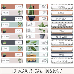 Modern Boho Rolling Cart Labels – Heart of the Class