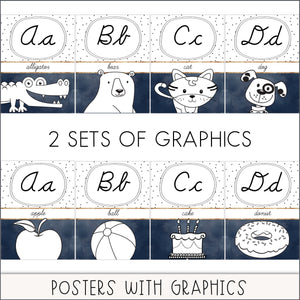 Modern Boho Cursive Alphabet Posters – Heart of the Class