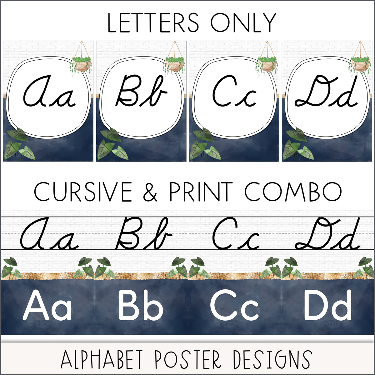 Modern Boho Cursive Alphabet Posters – Heart of the Class