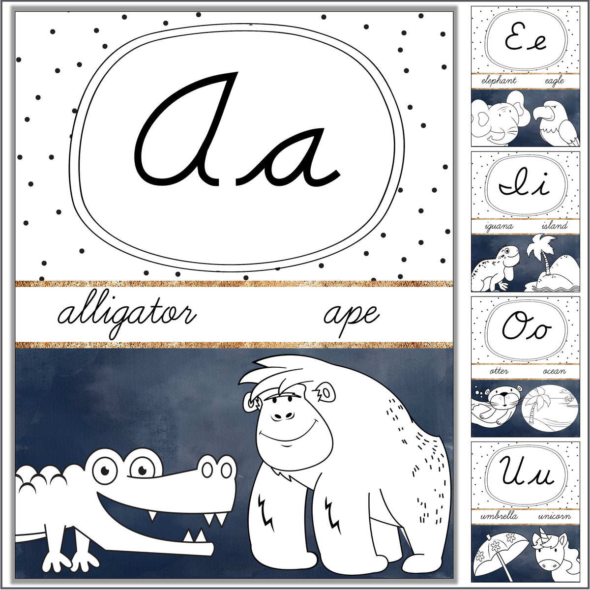 Modern Boho Cursive Alphabet Posters – Heart of the Class