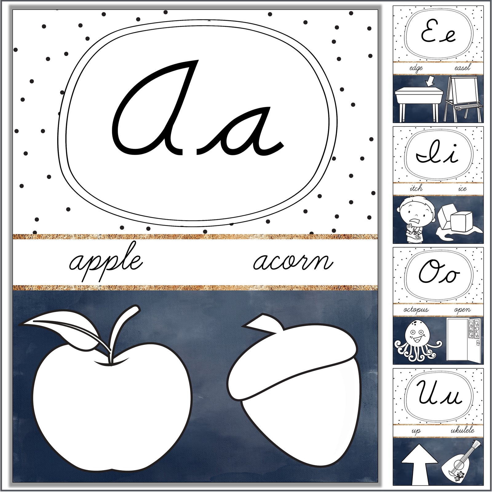 Modern Boho Cursive Alphabet Posters – Heart of the Class