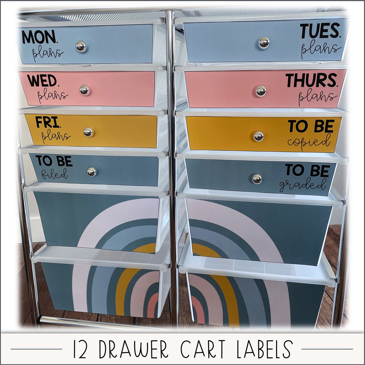 Boho Rainbow Rolling Cart Labels – Heart of the Class